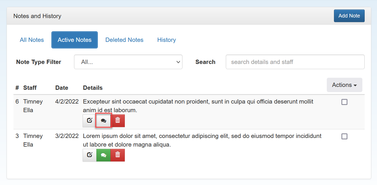 Add replies to job notes